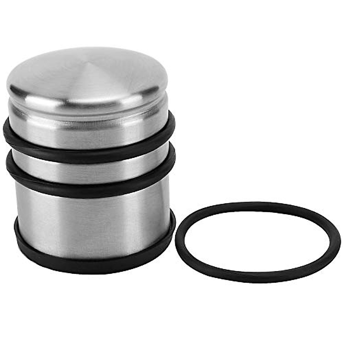 ZOENHOU 3 PCS 2.88 x 3.2 Inch Heavy Duty Door Stopper, 2.38 Lb No Drill Premium Stainless Steel Round Door Stops with Anti-Skid Silicone Treads, for Door Stopping