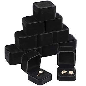 Tideme 12 PCS Velvet Ring Boxes, Earring Pendant Case, Ring Box for Wedding, Engagement Ring Box, Jewelry Gift Box, Display Box for Rings, Earrings