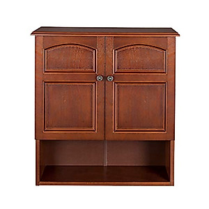 Thaweesuk Shop New Mahogany Classic Medicine Cabinet Organizer Storage Shelf Doors Bathroom Wall Mount Kitchen Drawers Cupboard Floor Rack Toilet Wooden Wood 8" L x 22.25" W x 25" H of Set
