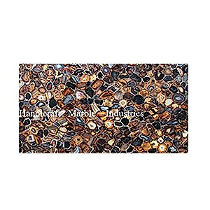 18"x12" Mix Multi Colour Agate Table Top Rectangular Table, Center Table, Coffee Table, Patio Table, Hallway Table, Living Room Furniture