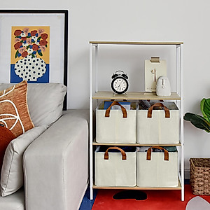 GRANNY SAYS Bundle of 4-Pack Storage Baskets for Organizing & 1-Pack Hanging Closet Organizer