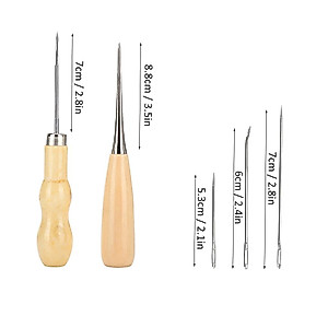 [Premium Leatherworking Tools DIY Set - Includes Thread Awls & Accessories - Complete Leather Craft Supplies for Beginners - Leather Stitching Kit and Craft Starter Set]