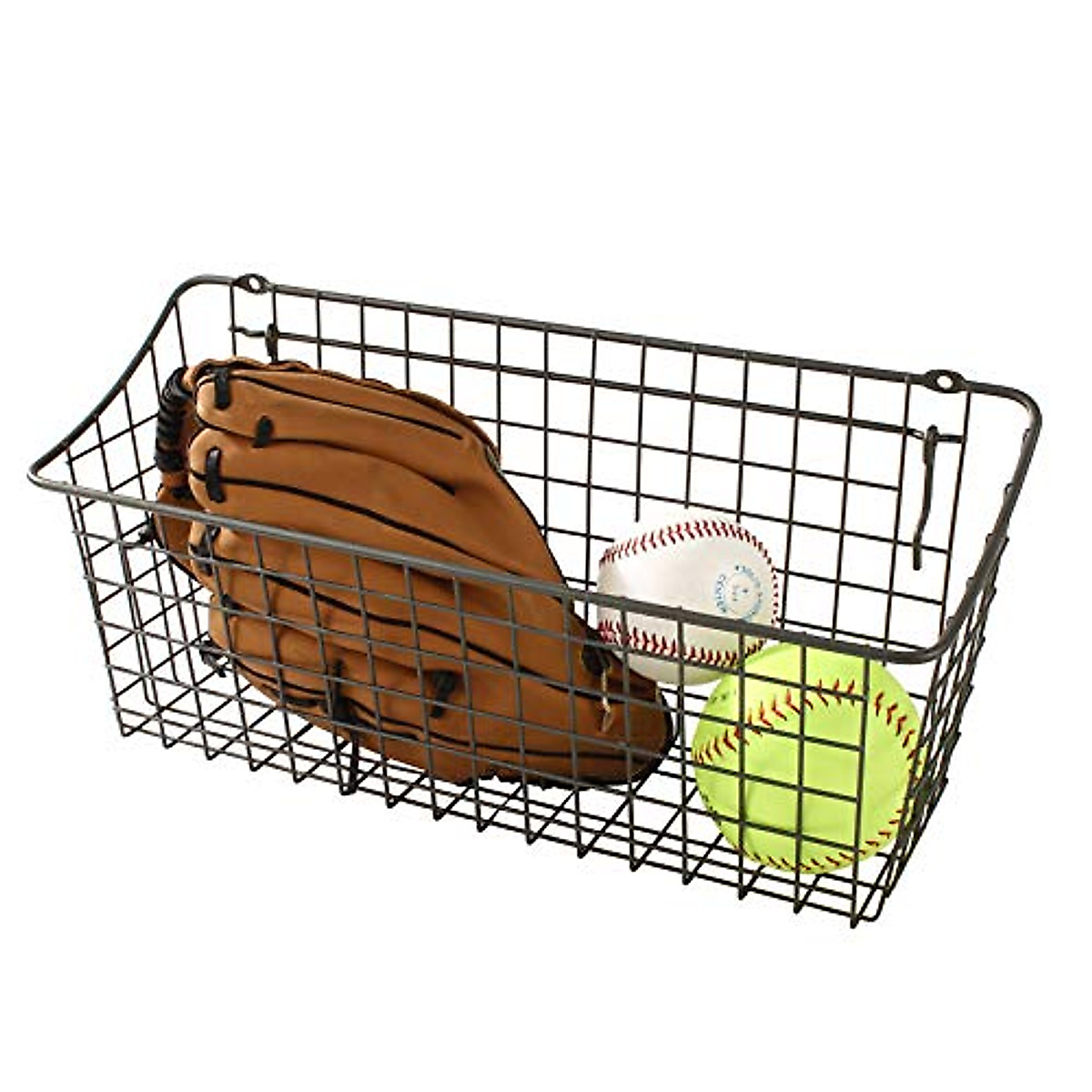 Spectrum Pegboard & Wall Mount Wire Basket Extra Large (Industrial Gray) - Storage & Organizer for Garage, Tools, Shed, Home, Work Bench, Crafts, & More