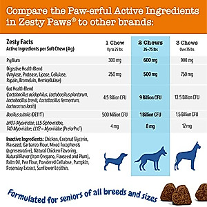 Zesty Paws Probiotics for Dogs - Digestive Enzymes for Gut Flora, Digestive Health, Diarrhea & Bowel Support - Clinically Studied DE111 - Dog Supplement Soft Chew for Pet Immune System - Advanced