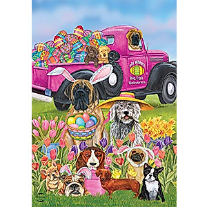 Briarwood Lane Easter Dogs Holiday Humor House Flag Decorated Eggs 28" x 40"