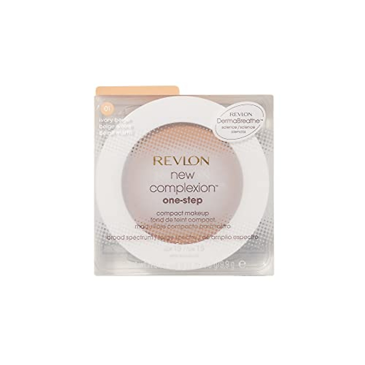 Revlon Foundation, New Complexion One-Step Face Makeup, Longwear Light Coverage with Matte Finish, SPF 15, Cream to Powder Formula, Oil Free, 001 Ivory Beige, 0.35 Oz