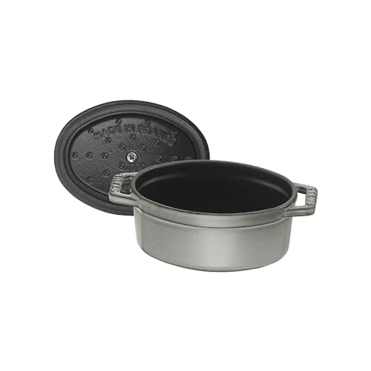 STAUB Cast Iron Oval Mini Cocotte, 11cm, Graphite Grey
