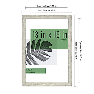 MCS Studio Gallery 13x19 Picture Frame Gray Woodgrain, Rectangle Photo Frame for Photos, Posters & Art Prints (2-Pack)