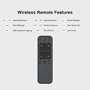 Irvine Home Collection California King Adjustable Base with 10 Inch Gel Memory Foam Mattress Combo, Massage, Underbed Light, Wireless Remote