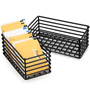 2 Pcs Sugar Packet Basket Sugar Packet Rack Sugar Packet Holder Small Sugar Caddy Iron Sugar Packet Organizer for Coffee Bar Tea Storage, 4.5" x 2.25" x 1.75" (Black)
