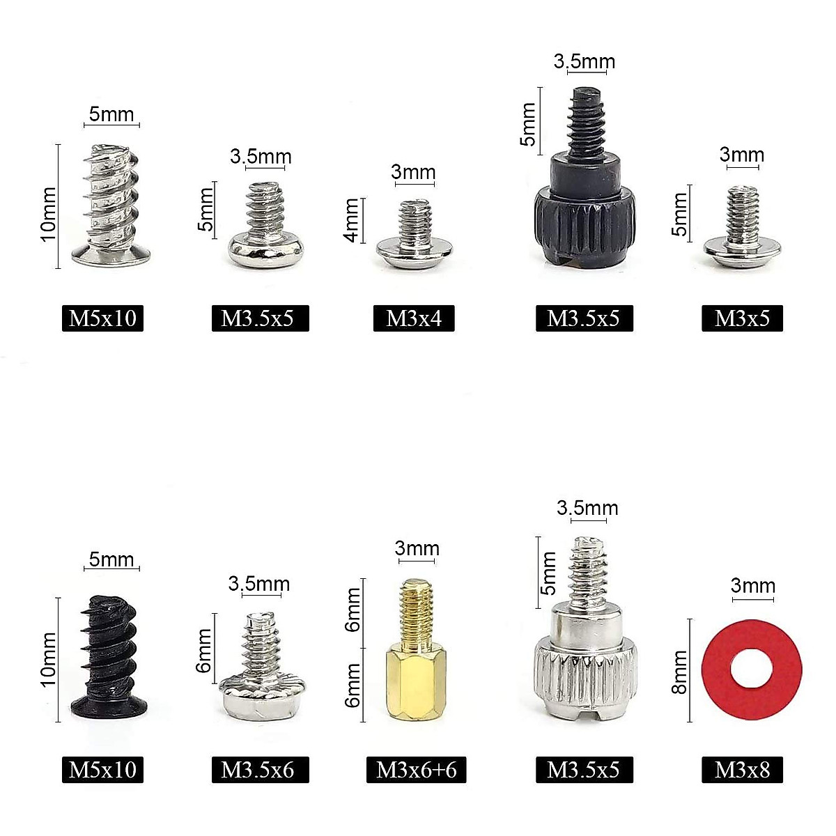 Sutemribor 300PCS Personal Computer Screw Standoffs Set Kit for Hard Drive Computer Case Motherboard Fan Power Graphics