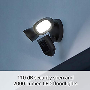 Ring Floodlight Cam Wired Pro with Bird’s Eye View and 3D Motion Detection, Black