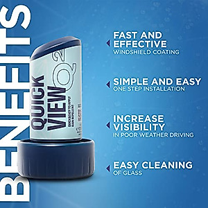 GYEON Quartz QuickView - Easy-to-Use Ceramic Coating for Glass - Extremely Hydrophobic - Professional Grade Ceramic Coating - Applies in Seconds - Perfect Addition to Your Car Detailing Kit
