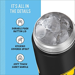 THERMOS FUNTAINER 16 Ounce Stainless Steel Vacuum Insulated Bottle with Wide Spout Lid, BATMAN