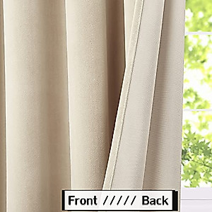 Haperlare Cream Velvet Curtains 84 inches Bedroom Room Darkening Curtains Luxurious Velvet Fabric Thermal Insulated Noise Absorb Window Dressing Christmas Decor for Party Film Room, 2 Panels