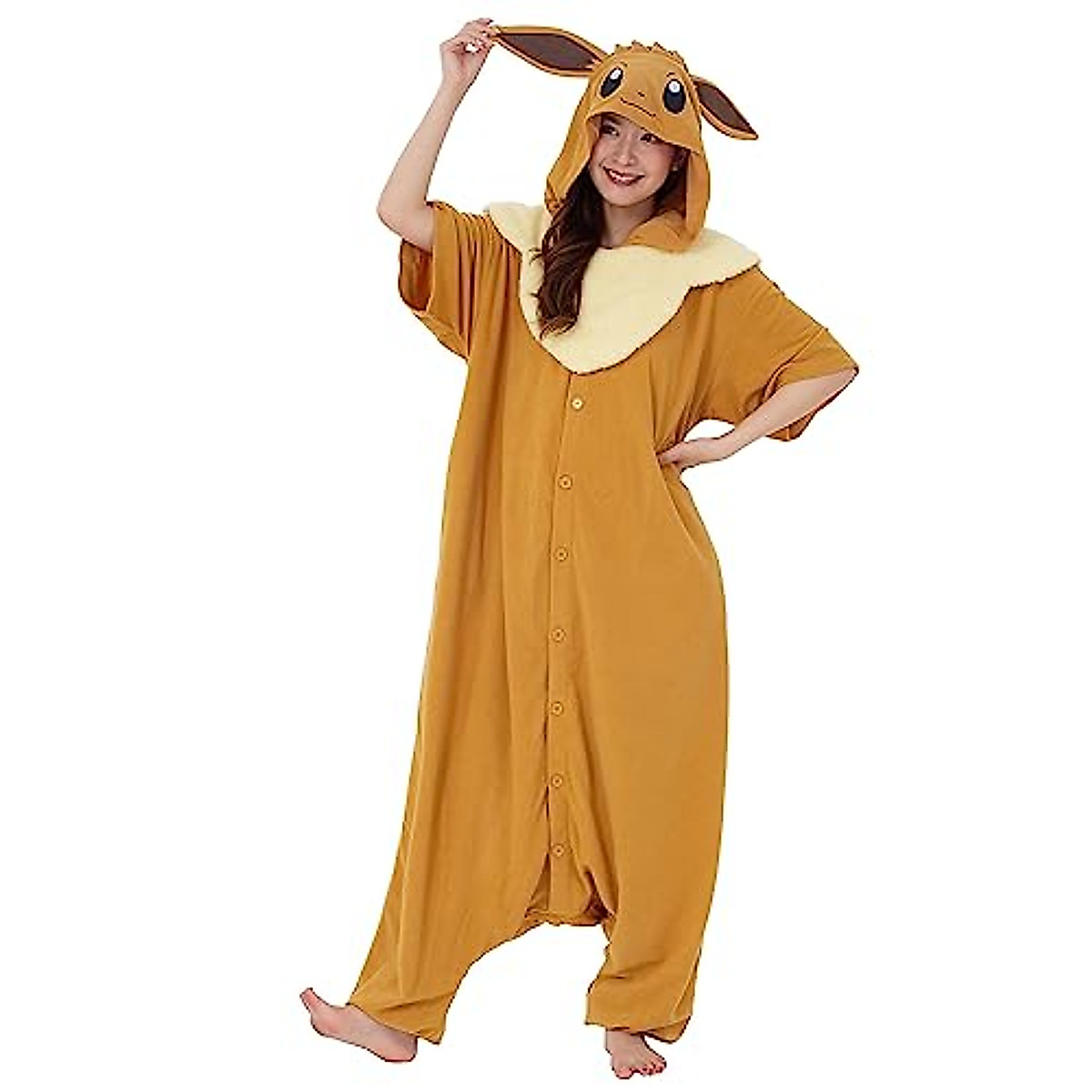 SAZAC Kigurumi - Pokemon - Eevee - Summer Onesie Jumpsuit Halloween Costume (X-Large)