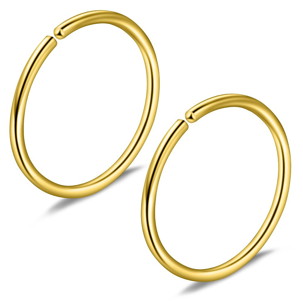 Ruifan 18PCS 20G Mix Size Stainless Steel Clip on Fake Nose Lip Helix Cartilage Tragus Ear Hoop Ring 6mm 8mm 10mm - Mix Color