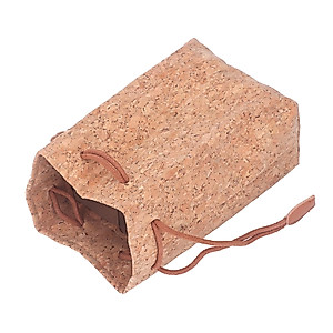 BOLORAMO Camera Lens Bag, PU Leather Cork Camera Bag 19.5x11.5x7.5cm Good Protection for Key