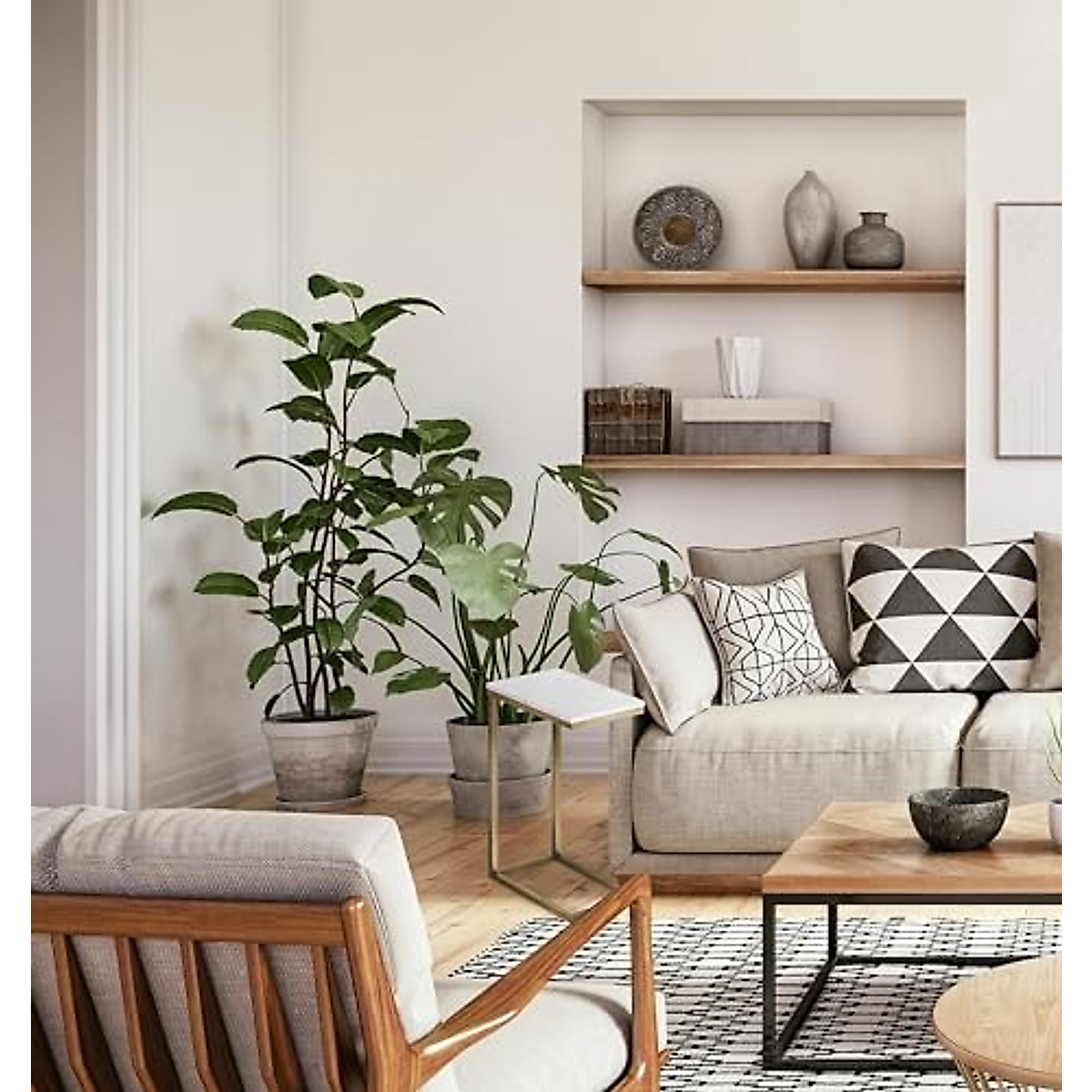 Canarm Rayna End Table: Gold Glam Pedestal Design, Faux Marble & Metal Finish, Easy Assembly, Perfect for Living Room & Bedroom, Dimensions: 15.75" W x 23.625" H x 9.875" D