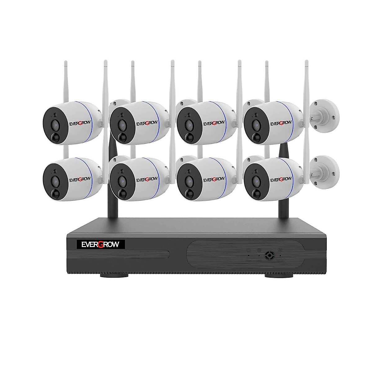 [Long Range, 10 Channel NVR] Wireless Security Dual Mode Camera System with 1TB Hard Drive, 8Pcs 1296p IP Security Surveillance Cameras Home Outdoor Alexa (8CH-A-2MP-168)