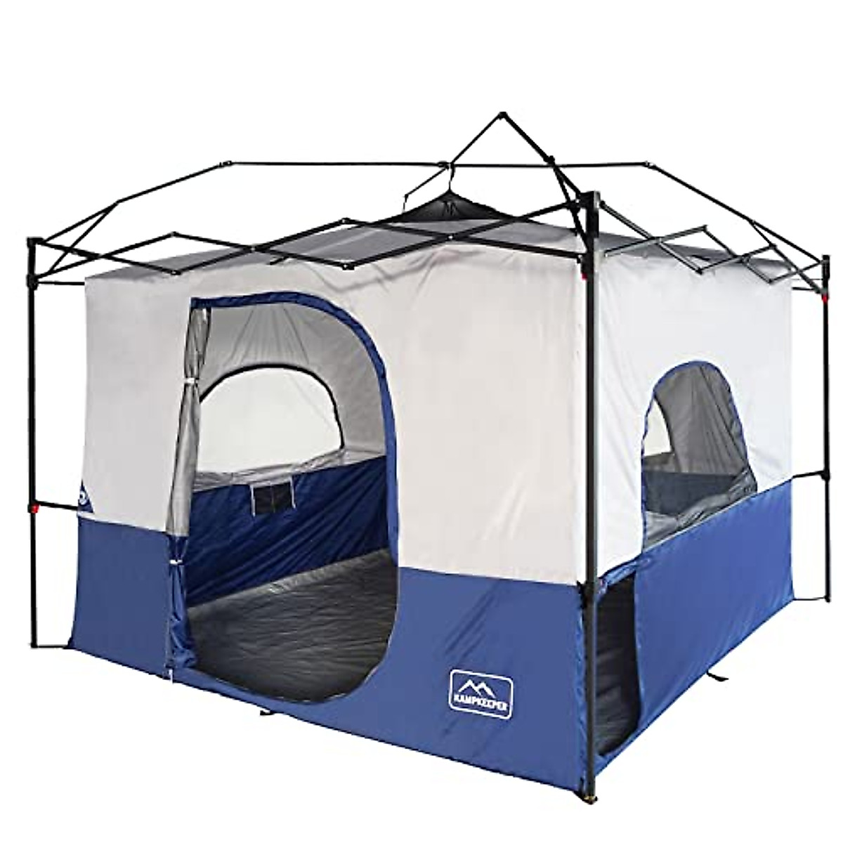 KAMPKEEPER Camping Cube for Pop Up Canopy Tent, Converts 10'x10' Straight Leg Canopy into Camping Inner Tent, with 1 Dog Hole–Fully Vented Roof(Canopy & Frame NOT Included), Navy Blue