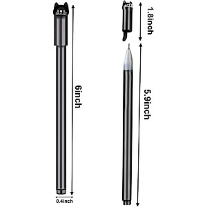 Sencoo 12 pack Blue Gel Pens Cute Cat Pens 0.5 mm Japanese Kawaii Gel Pens Blue Ball Point Pens for School Office Supplies Students Stationery