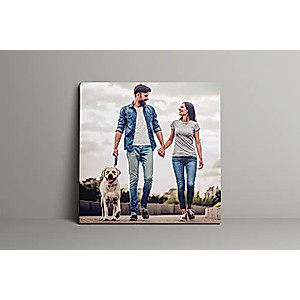 Woaiting Custom Canvas Prints Your Own Photos wall decor for men,boyfriend gift,Personalized Canvas Wall Art Frame Create Wedding, Baby, Pet, Family (White, 8x8)