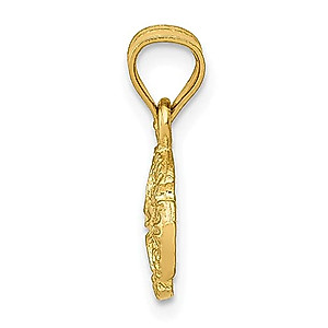 IceCarats 14K Yellow Gold Sand Dollar Sea Star Starfish Necklace Charm Pendant 16mm x 8mm Only