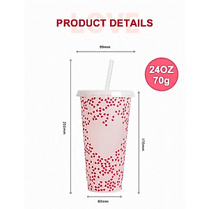 24oz Color-Changing Tumbler (2 pack) love design edition, reusable echo friendly.