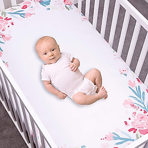 My Tiny Moments Painterly Floral Photo Op Fitted Crib Sheet