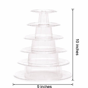 Candora 6 Tiers Round Macaron Tower Cake Stand dessert Display Rack for Wedding Birthday