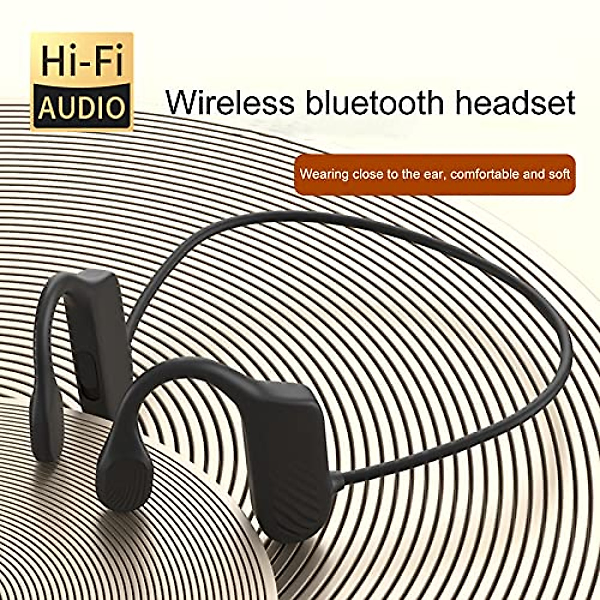 ZTGD BL09 Wireless Bluetooth Bone Conduction Headphones Bluetooth-Compatible IPX5 Life Waterproof Long Standby Stereo Wireless Hanging-Ear Earphone for Sports Black