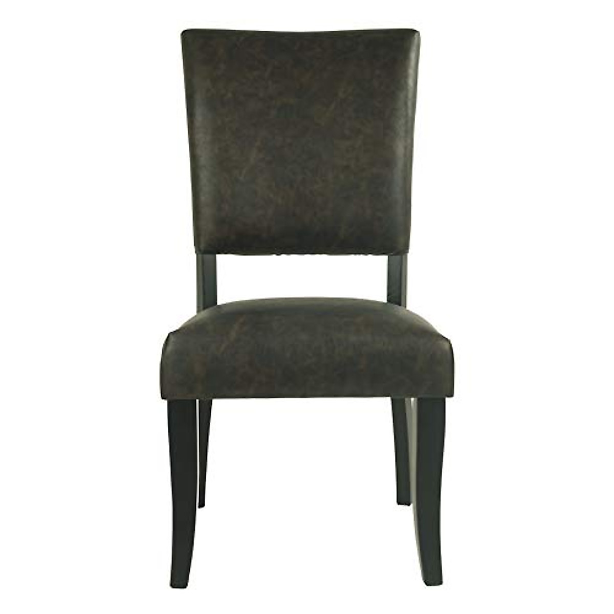 Signature Design by Ashley Sommerford Urban Farmhouse Faux Leather Upholstered Dining Chair, 2 Count, Dark Brown