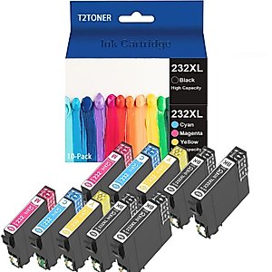 T232XL Ink Cartridge Remanufactured 10PK T232 232 High Capacity Ink Cartridge Compatible with Expression Home XP-4200 XP-4205 Workforce WF-2930 WF-2950 (4X Black,2X Cyan,2X Magenta,2X Yellow)