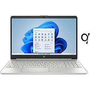 HP 2023 15.6" HD Touchscreen Premium Business Laptop, 12th Gen Intel 6-Core i3-1215U Upto 4.4GHz, 16GB RAM, 256GB PCIe SSD, Intel UHD Graphics, Windows 11 Pro + HDMI Cable, Silver