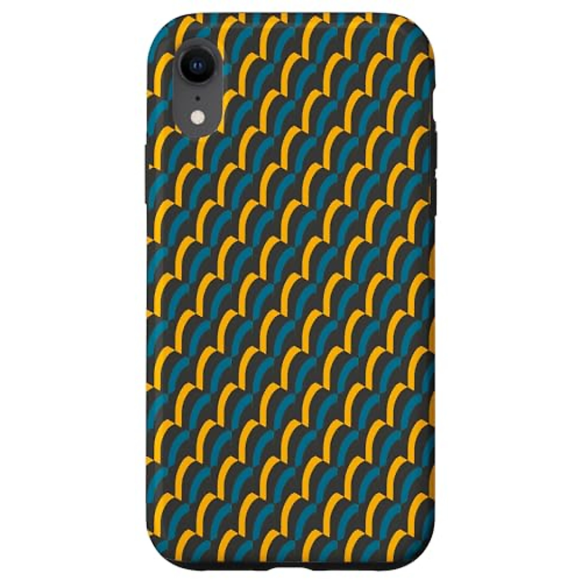iPhone XR Abstract Yellow and Blue Waves Case