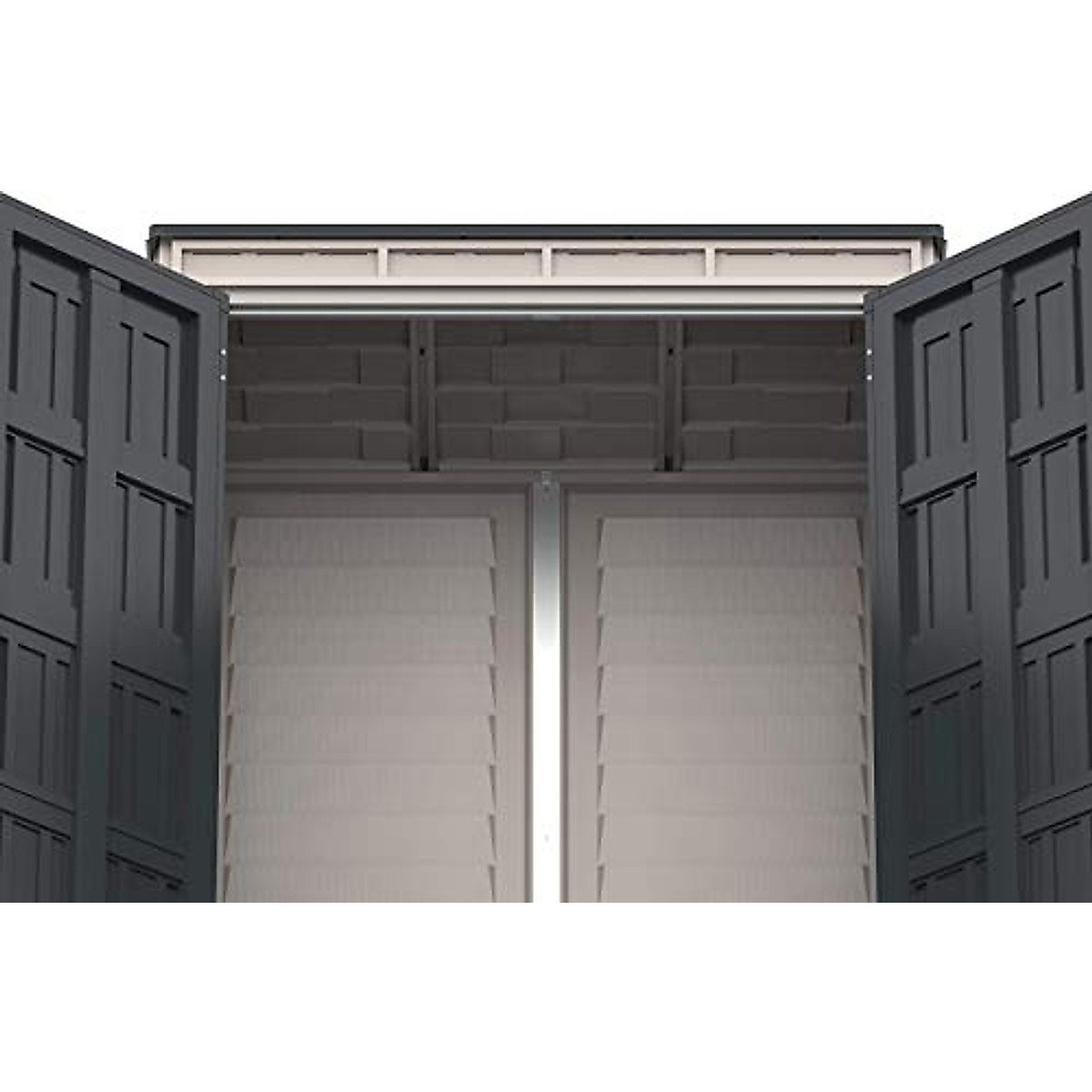 Duramax 05325 Yardmate Plus Pent Outdoor Vinyl Storage Shed, Anthracite & Adobe