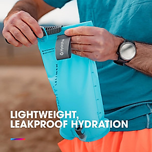 HydraPak Velocity (2L Hydration Reservoir) - Slim-Profile Water Bladder/Reservoir – Self-Sealing Bite Valve, Leak Proof, Fully Reversible and Dishwasher Safe