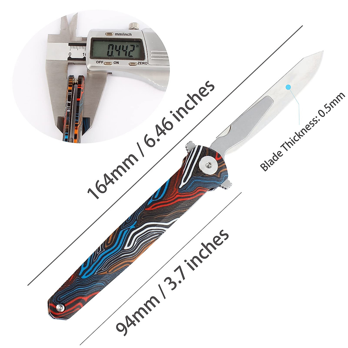 TENCHILON T369 Small Folding Pocket Flipper Scalpel Knife, 10pcs #60 Replaceable Blades, G10 Handle, Compact Slim Gentleman's Scalpel EDC Utility Knives 1.2oz