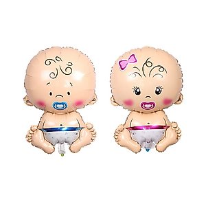 Huture 2PCS 30"x20" International Welcome Baby Shape Jumbo Mylar Foil Balloon Boy Girl Latex Helium Balloons Great for Baby Shower Pregnancy Gender Reveal Wedding Birthday Party Decor Supplies