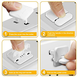 Outlet Covers Baby Proofing (40 Pack) with Hidden Pull Handle Outlet Plug Covers Prevent Electric Shock Hazard Outlet Protector Difficult for Kids to Remove Child Proof Outlet Covers Outlet Cap