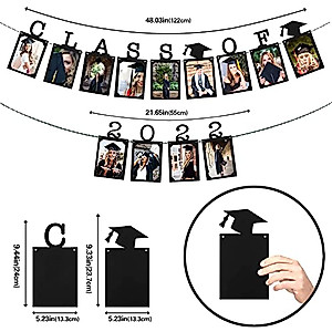 Class Of 2022 Photo Banner - Congrats Grad Perfect Graduation Decor Party Supplies Black