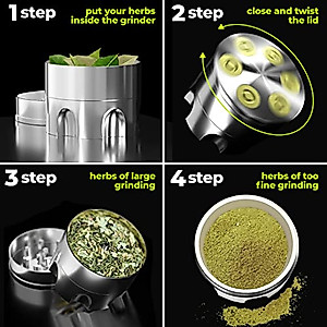 Universal Zink Hand Grinder, Revolver Collection, Silver 2.04in