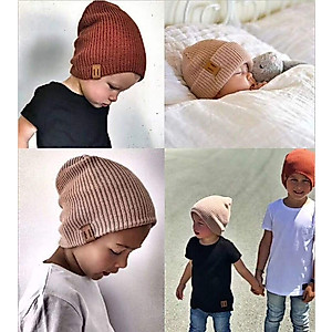 QandSweat Baby Boy's Hat Kids Cool Knit Beanie Hats Toddlers Caps Vertical Tail Style 1-5T (Knitted)