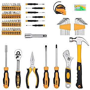 DEKOPRO 158 Piece Tool Set-General Household Hand Tool Kit,Auto Repair Tool Set, with Plastic Toolbox Storage Case