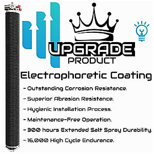 Blesseras Pair of 2" Garage Door Eletrophorsis Coated Torsion Springs Set (0.250 x 2" x 37") Includes 8.5 ft. Garage Door Cable, Pair of Non-Slip Winding Bars, Glove