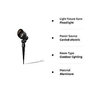 Malibu Low Voltage Landscape Spotlights 20W Halogen Spot Lights 12V AC Outdoor Black Landscape Lighting Kit with Spike Stakes and Connectors 145 Lumen 2800K Warm White for Garden, Lawn, Walkway