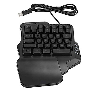 G30 One Handed Gaming Keyboard , Professional LED Backlit Keyboard , Compact 35 Keys Half Keyboard Gaming Keypad for win2000 ,XP ,Me ,Vista7 ,8 ,OS X Black