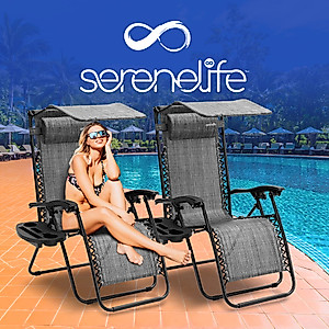 SereneLife SereneLifeHome Zero Gravity Lounge Chair, One Size, Grey
