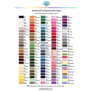 Simthread 120 Madeira Colors Polyester Machine Embroidery Thread Kit 550Y(500M) Similar to Madeira and Robinson-Anton Colors 40 Weight for Home Embroidery Sewing Machines